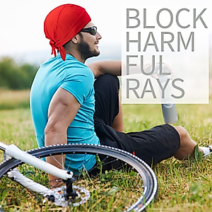 6 Pieces Do Rags Sweat Wicking Beanie Cooling Durags Skull Cap Motorcycle Head Wrap Bandana for Men Women (White, Blue, Grey, Red, Navy, Black)