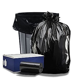 Plasticplace 55-60 Gallon Trash Bags, 1.2 Mil‚ Black Heavy Duty Garbage Can Liners‚ 38” x 58” (50 Count)