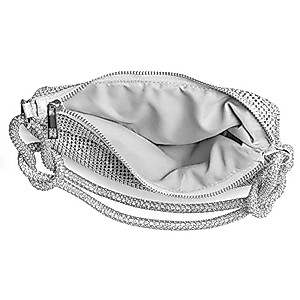 BRZSACR Rhinestone Purse, Silver Purse for Women, Evening Prom Rhinestone Handbag 2022 Upgrade, Gift for Women, Friends, 1pc (Silver)