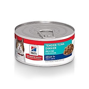 Hill's Science Diet Adult 7+, Senior Adult 7+ Premium Nutrition, Wet Cat Food, Tuna Stew, 5.5 oz Can, Case of 24