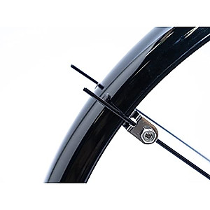 RITEWAY Bicycle Fender, Double Stay Cloth Bike Full Fender, Mud Flap, Front and Rear Set, for 20 Inches (ETRTO406/451), Width 2.4 inches (60 mm), Gloss Black