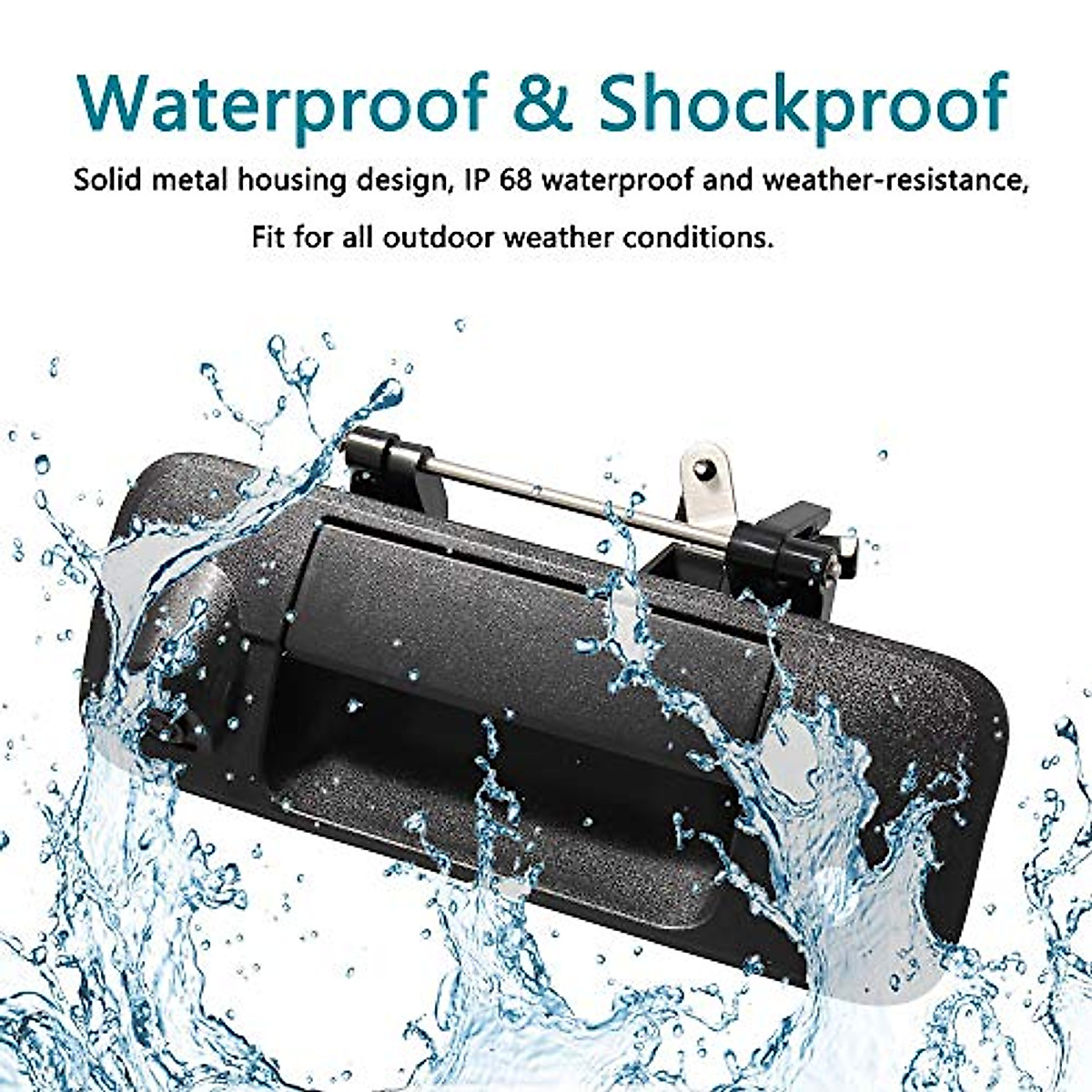 EWAY for Toyota Tundra 2007-2014 4.3" Rear View Mirror Monitor with Tailgate Handle Backup Camera Kit Parking Waterproof CCD Reverse Reversing Night Vision Car Safety Backing Auto Cameras