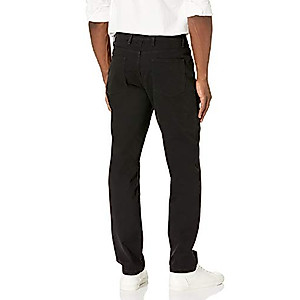Amazon Essentials Men's Straight-Fit 5-Pocket Comfort Stretch Chino Pant (Previously Goodthreads), Black, 32W x 34L