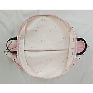 VAIVUSTO Round Laundry Basket, Waterproof Canvas Large Clothes Basket Laundry Hamper with Handles,Cute Cartoon Kids Nursery Hamper for Girls Room,Toy Storage (Pink Sheep)