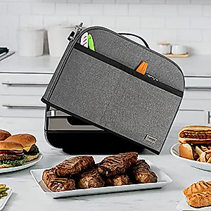 Luxja Dust Cover for Ninja Foodi Smart XL Grill (FG551), Cover with Accessories Storage Pockets, Gray