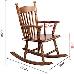 ZUMAHA Vintage Recliner Chair Rocking Chair Solid Wood Family Patio Couch Bed Oak Outdoor Porch Rocker Chair Lazy Sofa