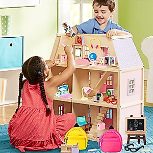 30Pcs Mini School Supplies, Doll School Supplies Includes Mini Doll Backpack Laptops Glasses Blackboard Mini Book Palette Paper Ruler Scissors Calculator for Dolls Accessories Set