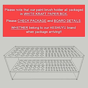 HESHUYU Wooden Paint Brush Holder 105 Holes Paintbrush Holder Organizer Paint Brush Stand Rack with Silicone Rings - Wood Paint Brush Holder for Pens Pencils Artist