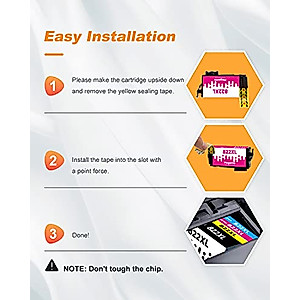 822XL Ink Cartridges Remanufactured for Epson 822XL 822 XL for T822 Ink Cartridges to use for Epson Workforce Pro WF-3820 WF-4820 WF-4830 WF-4833 WF-4834 Printer (1 Black, 1 Cyan, 1 Magenta, 1 Yellow)