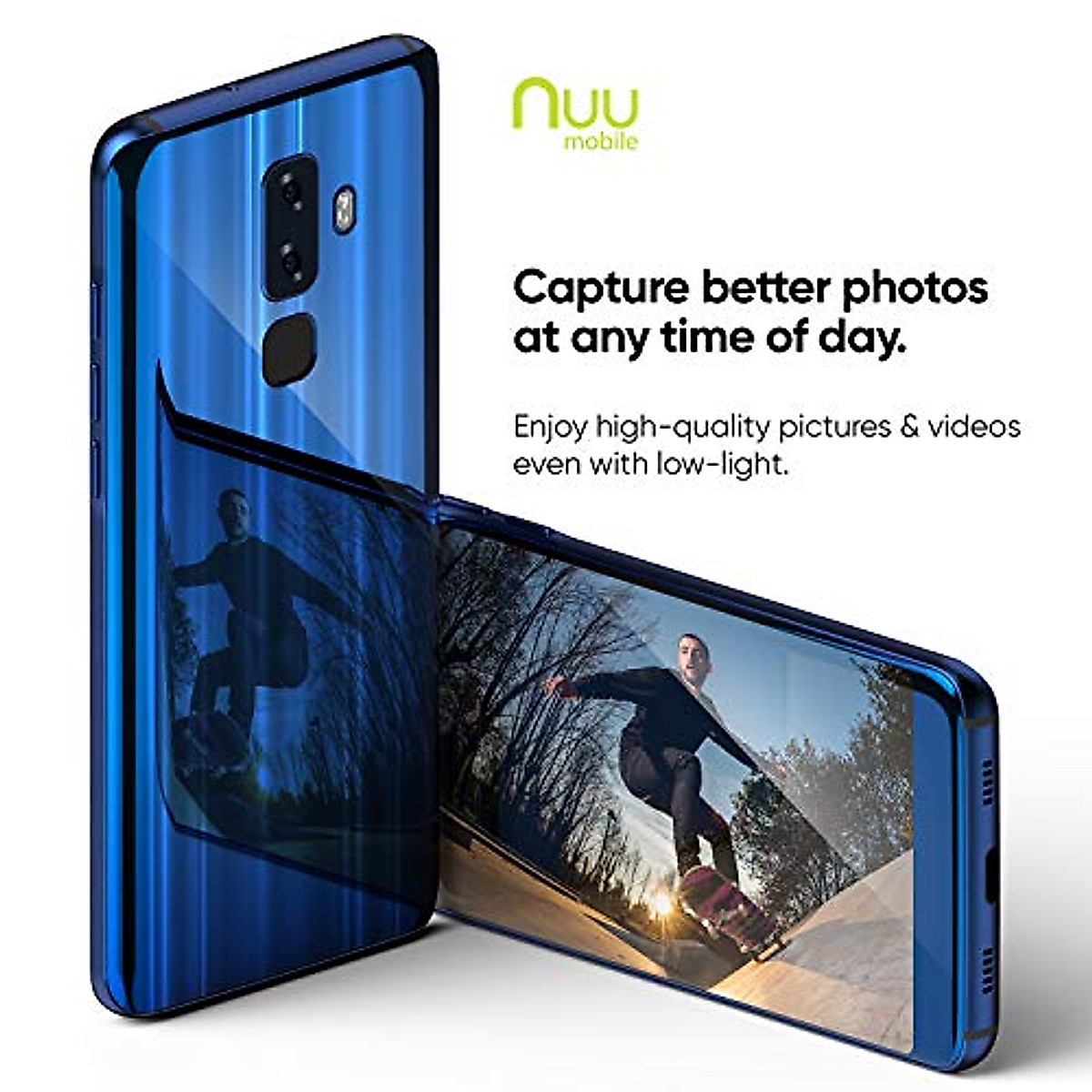 NUU Mobile G3 Unlocked Smartphone 64GB + 4GB RAM (Rear & Front Camera) HD+ Display Android 8 Cell Phone Sapphire Blue