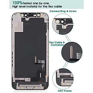 for iPhone 13 Mini Screen Replacement Kit for iPhone 13 Mini LCD Display for iPhone 13 Mini Digitizer LCD Touch Screen Assembly Repair Parts Incell Black (Not Original)