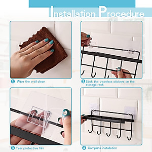 JOPBENG Stackable Metal Kitchen Storage Shelves, Cabinet Storage Shelf Rack, Cabinet Shelves and Paper Towel Holder for Pantry Shelf Bathroom Cupboard Organizers and Storage