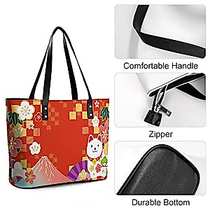 Womens Handbag Japan Style Pattern Leather Tote Bag Top Handle Satchel Bags For Lady