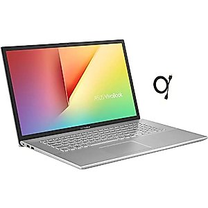 ASUS Newest Vivobook X712JA 17.3" HD+ Premium Business Laptop, 10th Gen Intel Quad-Core i5-1035G1 Upto 3.6GHz, 12GB RAM, 512GB PCIe SSD, Windows 11 Pro + HDMI Cable, Silver