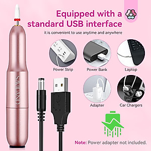 SAVILAND Electric Nail Drill - Electric Nail File Efile Nail Drill Professional Manicure with 6PCS Nail Drill Bits