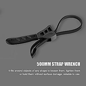 Pssopp Strap Wrench, Universal Rubber Jar Lid Opener for Mechanics for Home Kitchen