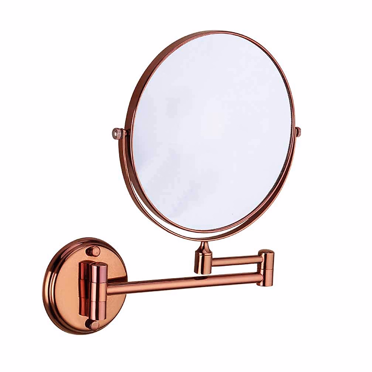KARAOT Round Mirrors for Walls, 3X Magnification, Normal Double-Sided Bathroom Vanity Mirror Swivel, Extendable Folding, 360° Free Rotation, for Shaving, Makeup