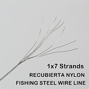 Stainless Steel Fishing Line - 100 Metres, 33 Pound, 0.6mm Nylon Coated, 1x7 Stainless Steel Leader Wire