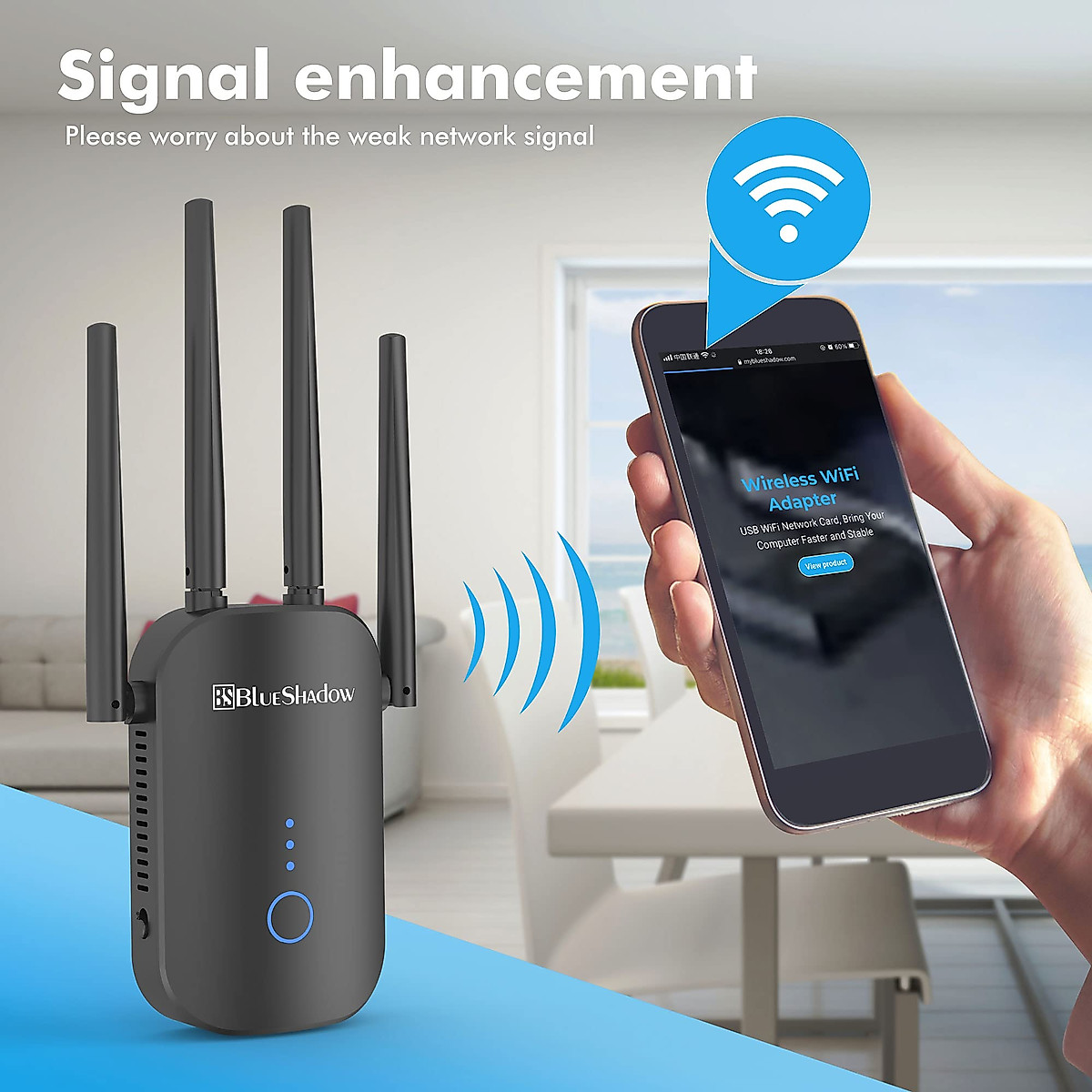 WiFi Extender 1200mbps| Covers Up to 1000 Sq. Ft and 20 Devices | WiFi Extender Signal Booster for Home |Ethernet Port, Access Point and Wall Plug