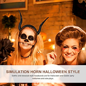 Devil Horns Headband Black Cosplay Horn Hair Hoop Gothic Antelope Horn Hairband for Halloween Dress Up Hair Accessories