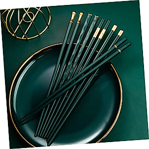 Holibanna 5 Pairs Japanese Alloy Chopsticks Kitchen Frying Chopsticks Kit Sushi Japanese Chopsticks Vintage Chopsticks Japanese Chop Sticks Sushi Chopsticks Tableware The Pet Glass