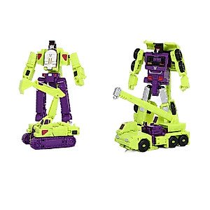 Transformer Hercules Toy Destruction Transformer 6 Fit Transformer Engineering Truck Crane Bulldozer Forklift Mixer Combination Toy KO Robot 11.8 Inches