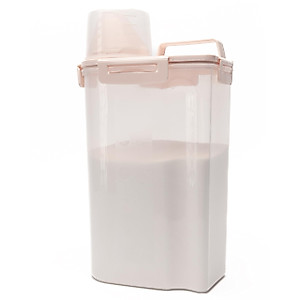 Everyday JAM Food Storage Container - Airtight Seal and Food-Grade Transparent Plastic Container - BPA Free - Measuring Cup, Pouring Spout - for Rice, Pasta, Sugar, Cereal, Snacks, Dry and Wet Goods