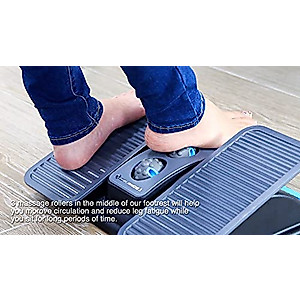 Balance 1 Ergonomic Office Footrest for Sitting Posture Correction Footrest with Massage Roller Under Desk Footrest for Home, Office (Grey)