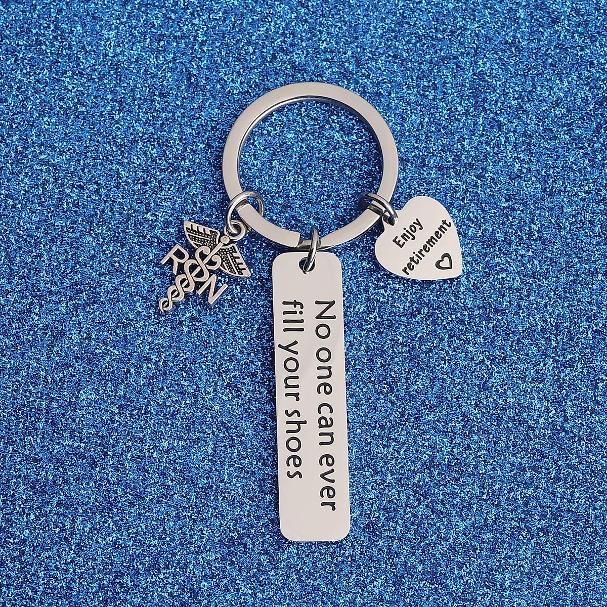 WUSUANED Registered Nurse Retirement Keychain Nurses Week Gifts No One Can Ever Fill Your Shoes Nursing Graduation Gift for Nurse Practitioner 2023