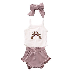 Thorn Tree Newborn Baby Girls Boys Clothes Cotton Suit Cute Baby Kid Infant Romper Play Wear Summer Rainbow Outfits