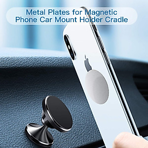 OWLKELA Mount Metal Plate for Phone Magnet Car Mount Holder Cradle with Adhesive, Universal Replacement Sticker Compatible with Magnetic Mounts - 10 Pack Black and Silver (4 Rectangle and 6 Round)