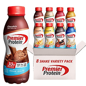 Premier Protein, Protein Shake, 8 Flavor Variety Pack, 30g Protein, 1g Sugar, 24 Vitamins & Minerals, Nutrients to Support Immune Health 11.5 Fl Oz (8 Pack)