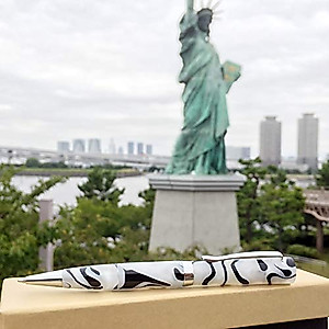 LACHIEVA LUX White Luxury Acrylic Celluloid Finished Ballpoint Pen for Writing. Nice Ball Pen Set Gift for Women & Men. (White/Black)