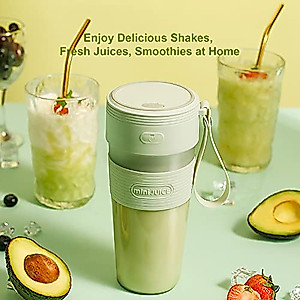 Portable Blender,Personal Blender for Shakes and Smoothies, Easy to clean,Travel Juicer Cup with Glass Cup and Straw, Crush Ice Mixer for Sports Travel and Outdoors,Contains a beautiful gift box