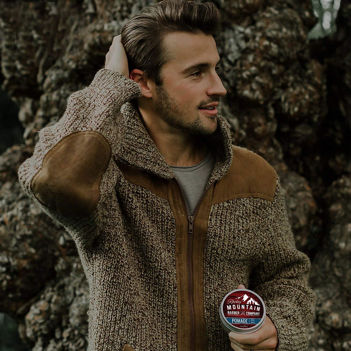 Rocky Mountain Barber Company Pomade for Men - 5 oz Tub Classic Styling Product with Strong Firm Hold for Side Part, Pompadour & Slick Back Looks – High Shine & Easy to Wash Out – Water Based