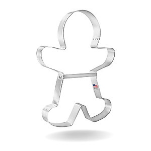 Foose Cookie Cutters Extra Large Gingerbread Man with Brace Cookie Cutter 8.5 in, Hand Made in USA