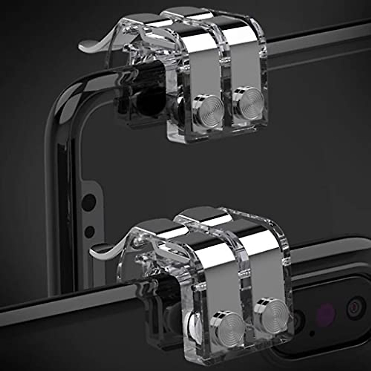 Kingjinglo 1 Pairs Metal Transparent Mobile Trigger Mobile Game Controller Sensitive Sho-ot and Aim Trigger Mobile Joysticks Phone Triggers