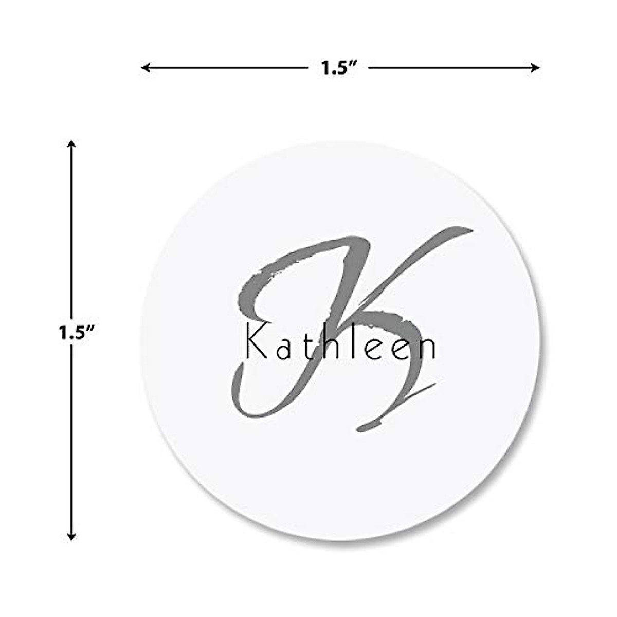 Current Personalized Initial & Name Inspirational Envelope Seals - Set of 144, 3 Color Choices (Gray, Brown, Purple), 1-1/2 Inch Round Stickers