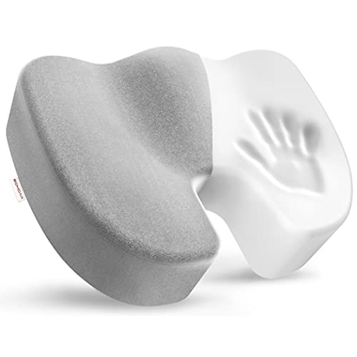 Bomdaia Coccyx Seat Cushion for Office Chair, Memory Foam Seat Cushion for Long Sitting, Non-Slip Desk Chair Car Seat Cushion for Back Pain, Sciatica Relief (Gray)