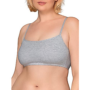 Fruit of the Loom Womens Spaghetti Strap Cotton Pull Over 3 Pack Sports Bra, Black/Heather Grey/Charcoal, 36