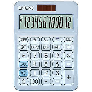 UNIONE Pink Calculator with a Bright LCD, Dual Power Handheld Desktop. Business, Office, High School