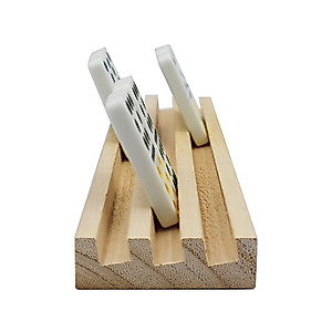 Yuanhe Wooden Domino Racks/Trays Set of 8, Domino Tiles Holders