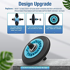 Upgraded Dryer Repair Kit for DC97-16782A Samsung Dryer Roller Replacement Kit, 6602-001655/5ph2337 Dryer Belt, DC93-00634A Dryer Idler Pulley, Replacement for Samsung Dryer Parts (Figures 6 and 7)