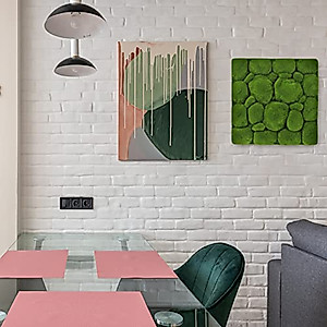 EXCEART Moss Wall Panel Simulation Green Moss Stone Foams Tile Board DIY Craft Wall Background Decoration for Home Living Room Bedroom