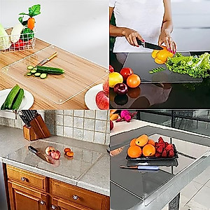 Acrylic Cutting Boards for Kitchen Counter, Clear Cutting Board for Countertop, Acrylic Cutting Board with Counter Lip, Anti-Slip Kitchen Clear Cutting Board for Countertop Protector(18x14 in)