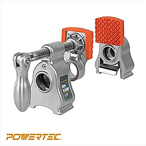 POWERTEC 71606 Heavy Duty Pipe Clamps for 3/4 Inch Black Pipe, Aluminum Alloy Pipe Clamps w/ 2-3/8" Throat Depth and 2000 lbs Clamping Force for Woodworking & Metalworking, 1 Pack