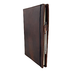 Hide & Drink, Notebook Cover for Softcover Leuchtturm B5 (7 x 10 in. Notebook Not Included) Full Grain Leather, Handmade, Bourbon Brown