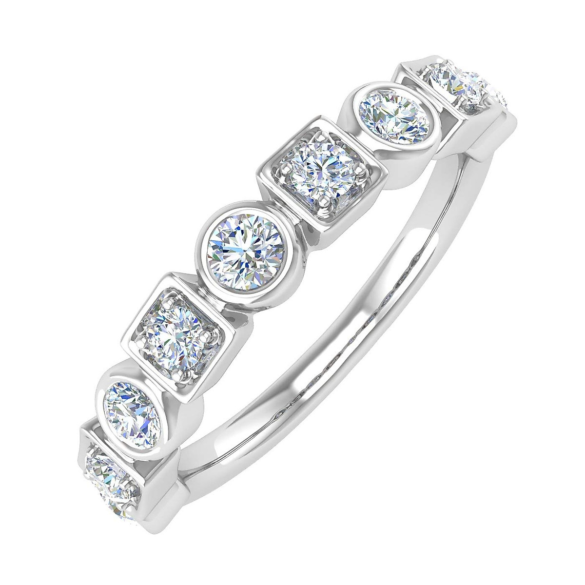 1/2 Carat Diamond Wedding Ring in 14K White Gold (Ring Size 10)