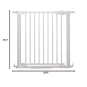 Qdos Safety Auto-Close SafeGate Baby Gate - Professional Grade Meets Tougher European Standards - Automatically Closes & Latches - Magnetic Lock Indicator - Easy Installation | Pressure Mount | White