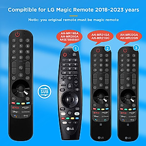 Magic Remote AN-MR22GA Replacement LG Smart TV Remote with Alexa Voice and Pointer Function Universal LG Remote Control for LG UHD OLED QNED NanoCell 4K 8K 2017 2018 2019 2020 2021 2022 2023 Models
